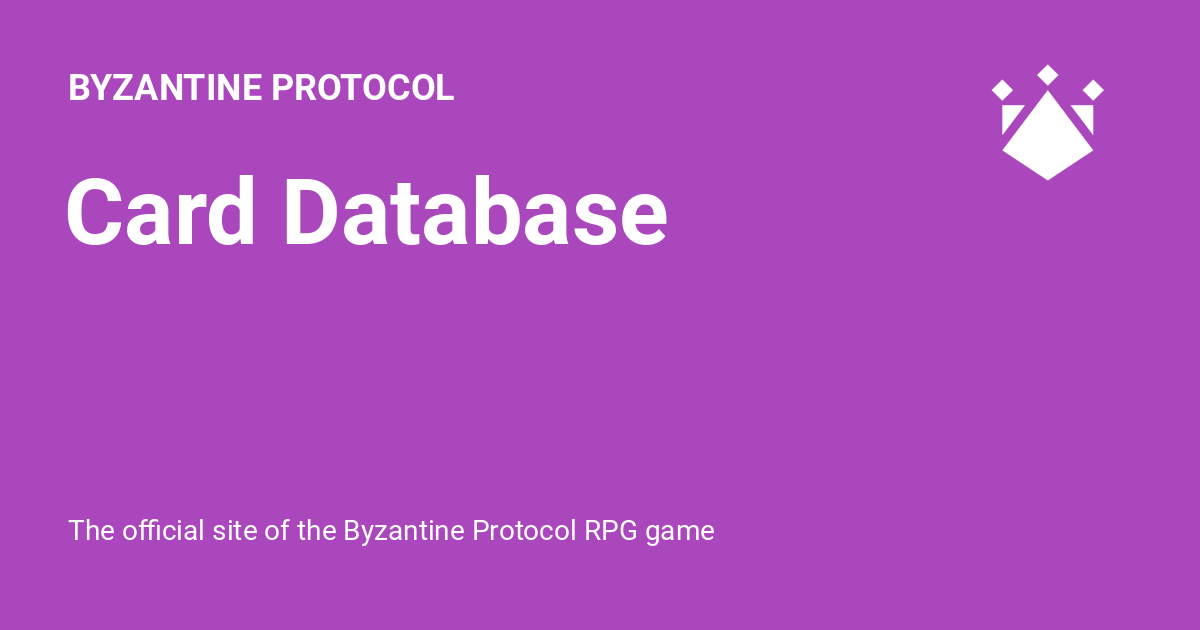Card Database - BYZANTINE PROTOCOL